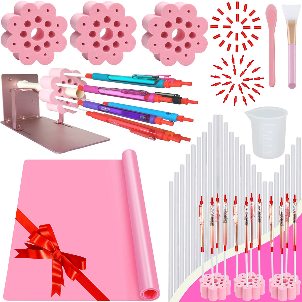 Epoxy Glitter Pen Turner Set - Complete Craft Kit with Foam Holders ...